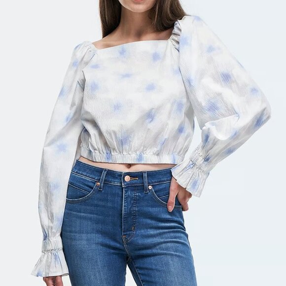 Levi's | Tops | Levis Daphne Cotton Scrunchie Blouse Starburst Cool ...